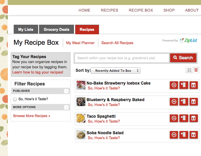New Feature: Recipe Box, Shopping List, and Meal Planner